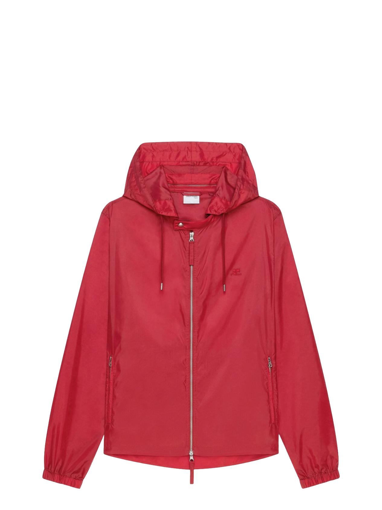 COURREGES Courreges Hooded Windbreaker with Embroidered Logos